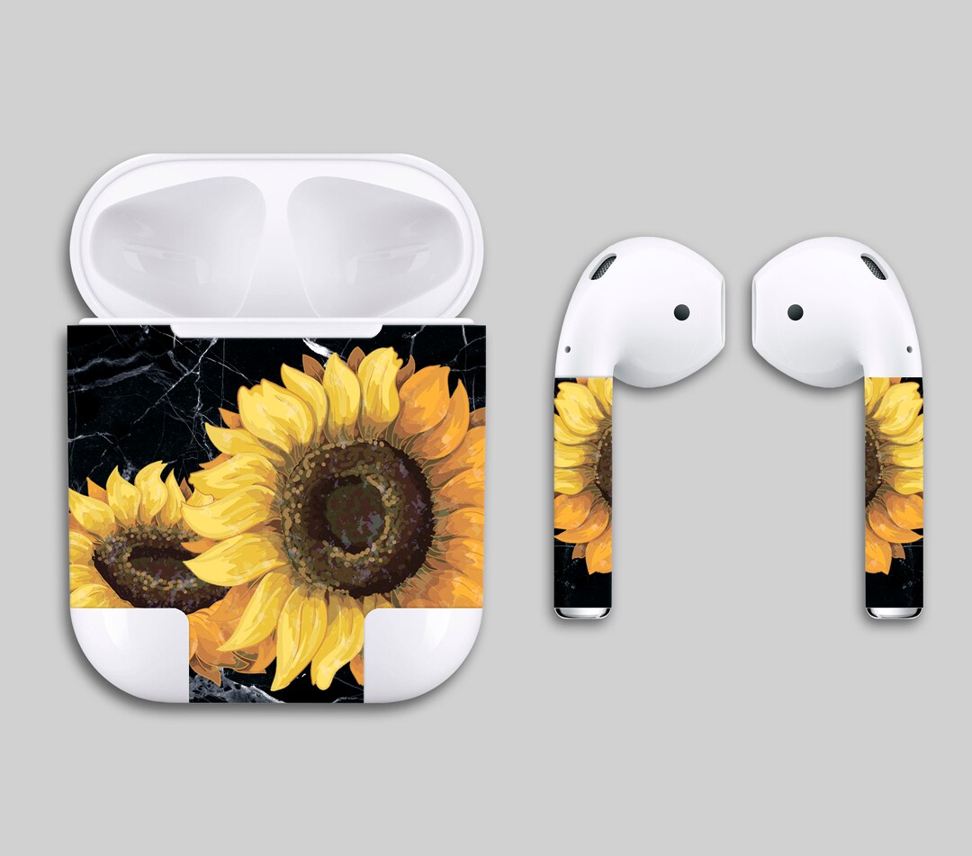 Sunflowers AirPod Skin Wrap Apple Air Pod 1 2 Decal Black - Etsy