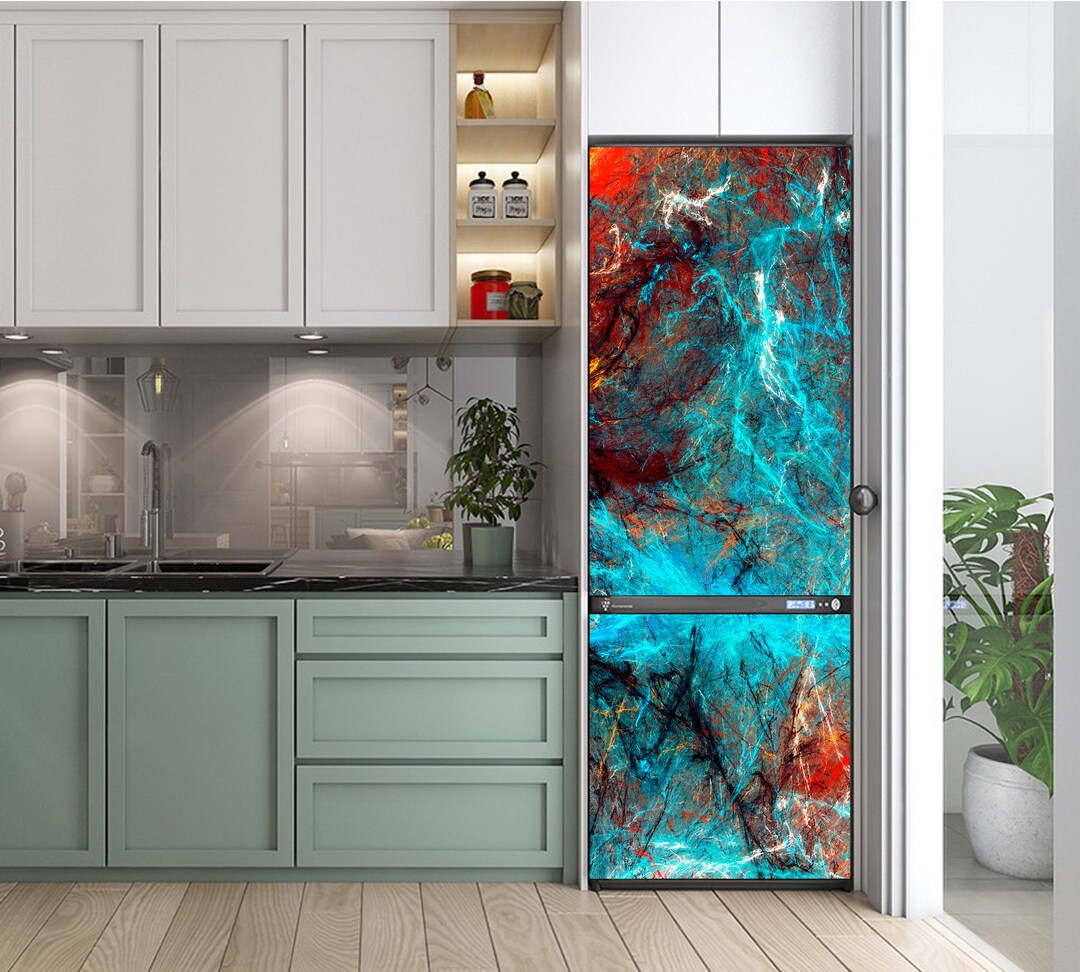 Refrigerator Decal Ice and Fire Pattern Vinyl Skin for Fridge - Etsy