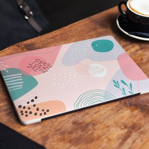 Geometric Marble Laptop Skin Liquid Acrylic Blue Pink Vinyl Decal Dell ...