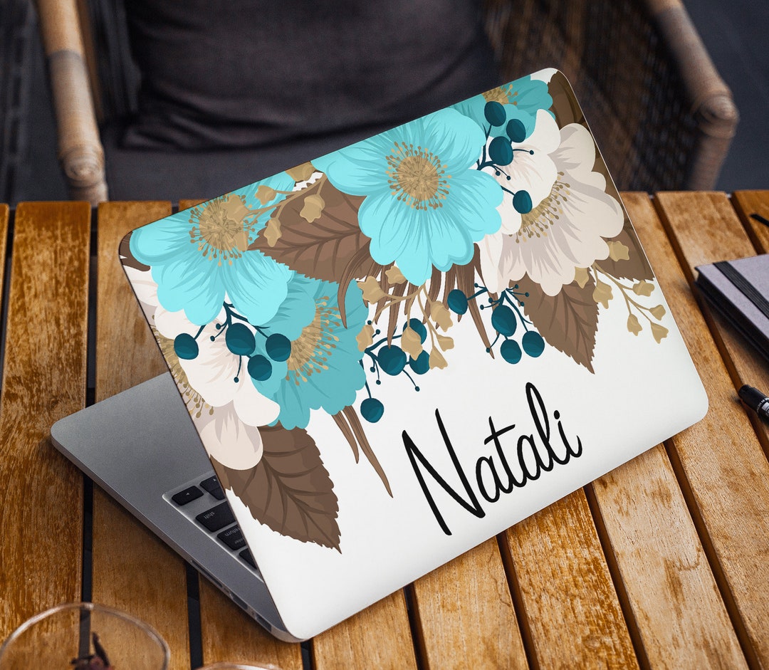 Name Universal Laptop Sticker Floral Notebook Vinyl Decal Dell Hp ...
