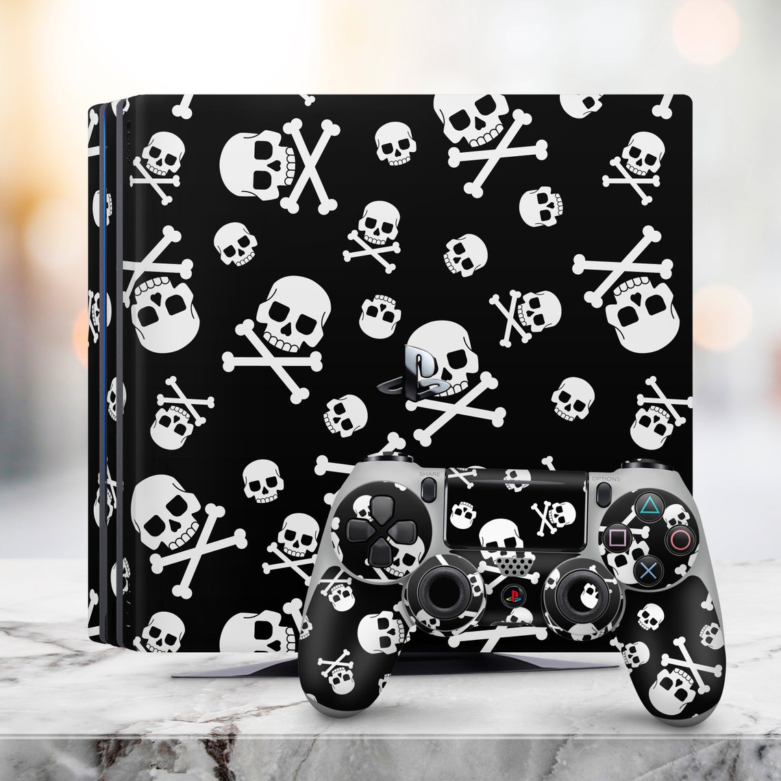 PS5 Skin Black Ps4 Skin Skull Ps4 Skin White Skulls Ps4 Skin - Etsy