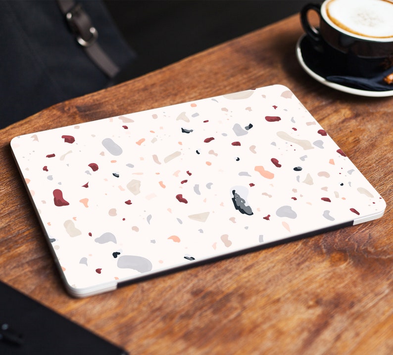 Terrazzo Pebble Abstract Stone Laptop Skin, MacBook Skin, Computer ...
