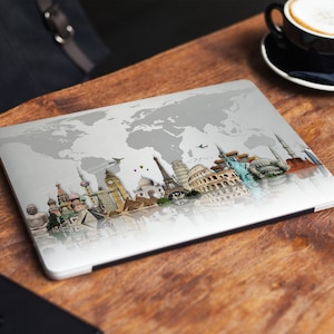 World Map Laptop Skin Travel Notebook Vinyl Decal Dell Hp Lenovo Asus ...