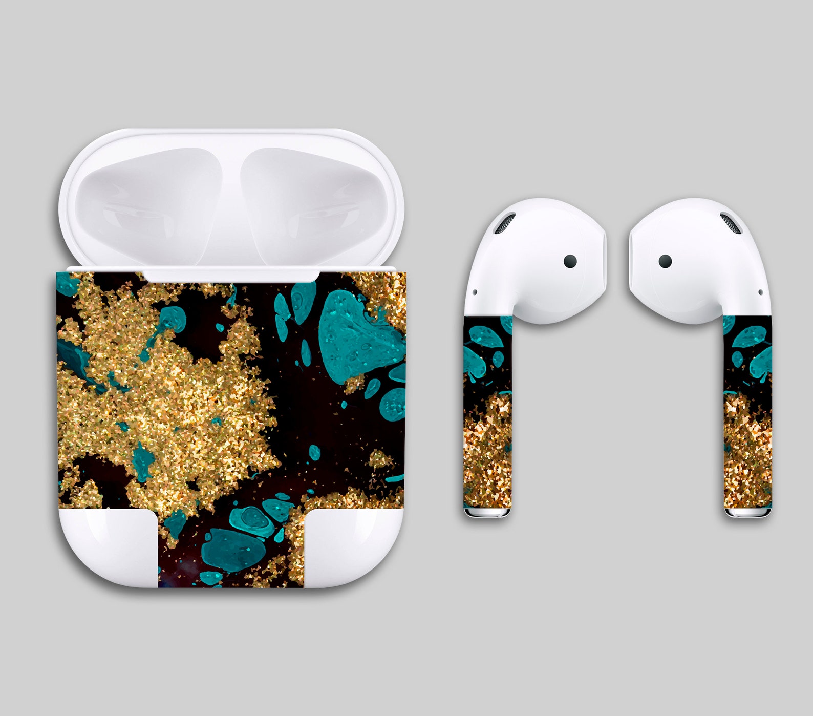 Black Marble Airpod Skin Wrap Apple Air Pod 1 2 Decal Glitter - Etsy
