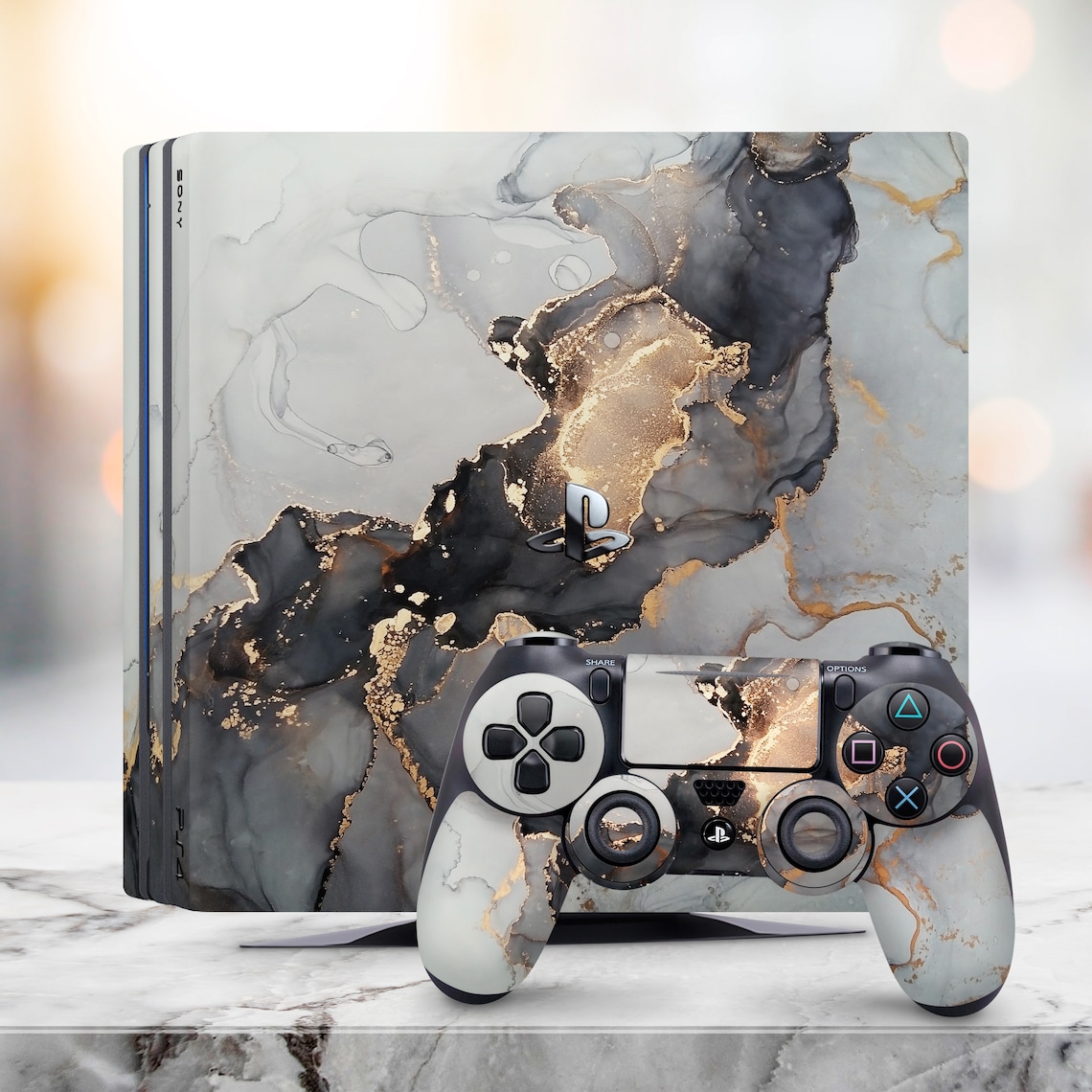 PS5 Skin Gold Ps4 Skin Ink Ps4 Skin Black Ps4 Skin Marble PS5 - Etsy