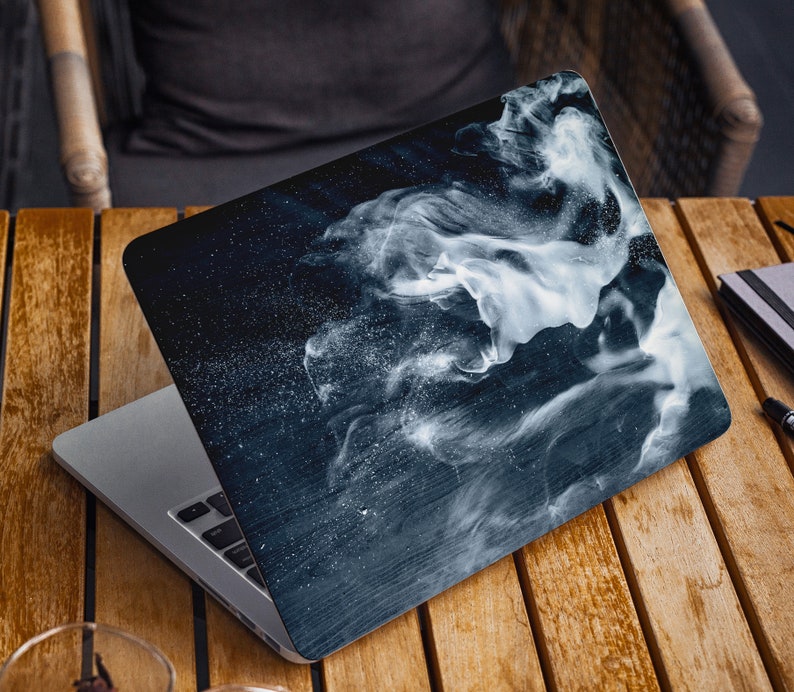 Wood Marble Skin Sticker Smoke White Notebook Vinyl Decal Dell | Etsy