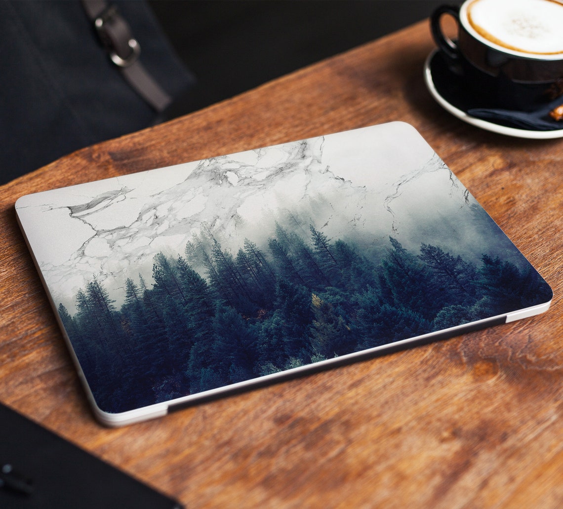 White Marble Laptop Sticker Forest Notebook Vinyl Decal Dell Hp Lenovo ...