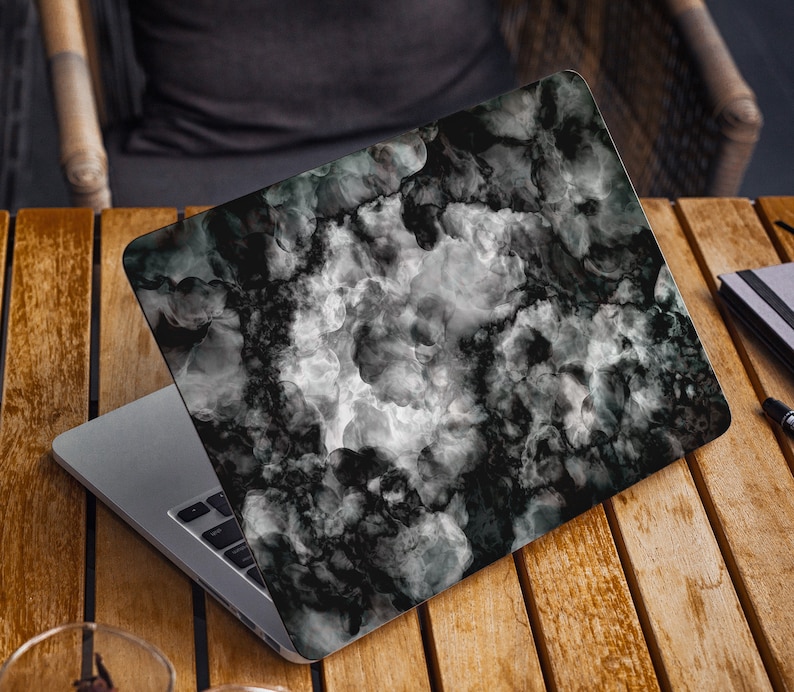 Black Marble Laptop Skin Grey Marble Pattern Macbook Skin - Etsy