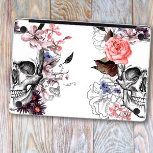 Floral Laptop Skin Sticker Skull Notebook Decal Dell Hp Lenovo Asus ...