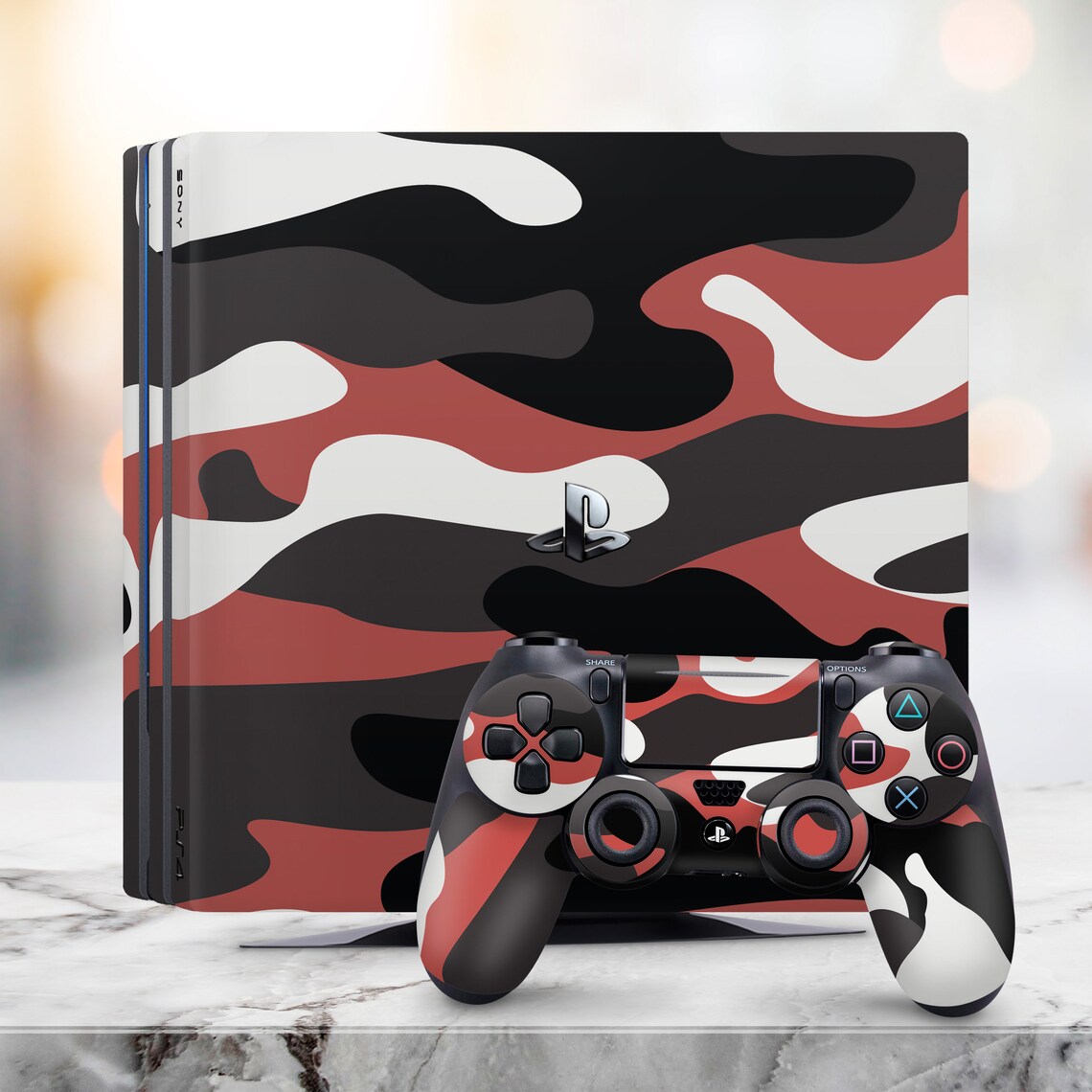 PS5 Skin Camouflage PS4 Skin Red Marble PS4 Skin Black PS4 - Etsy