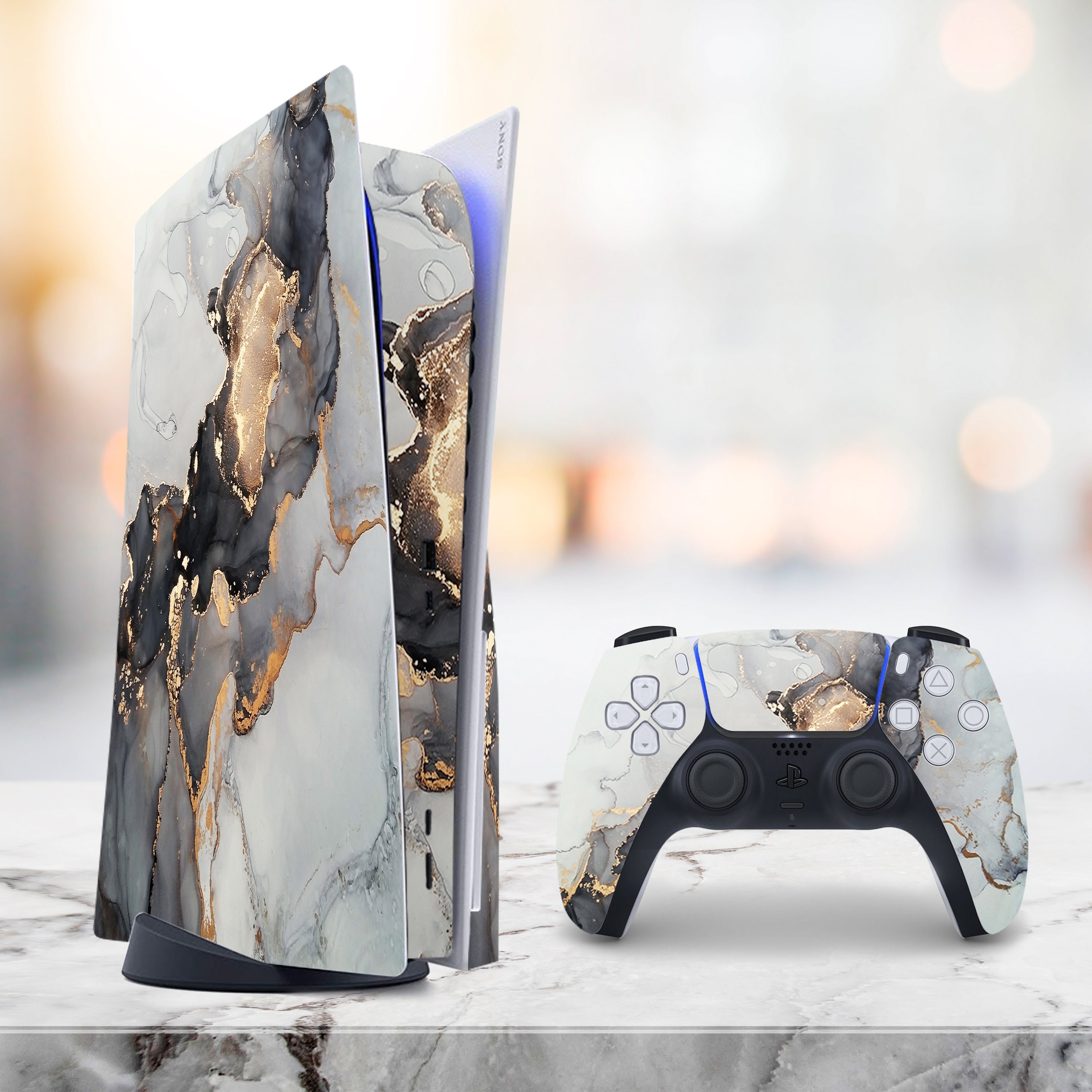 PS5 Skin Gold Ps4 Skin Ink Ps4 Skin Black Ps4 Skin Marble PS5 - Etsy