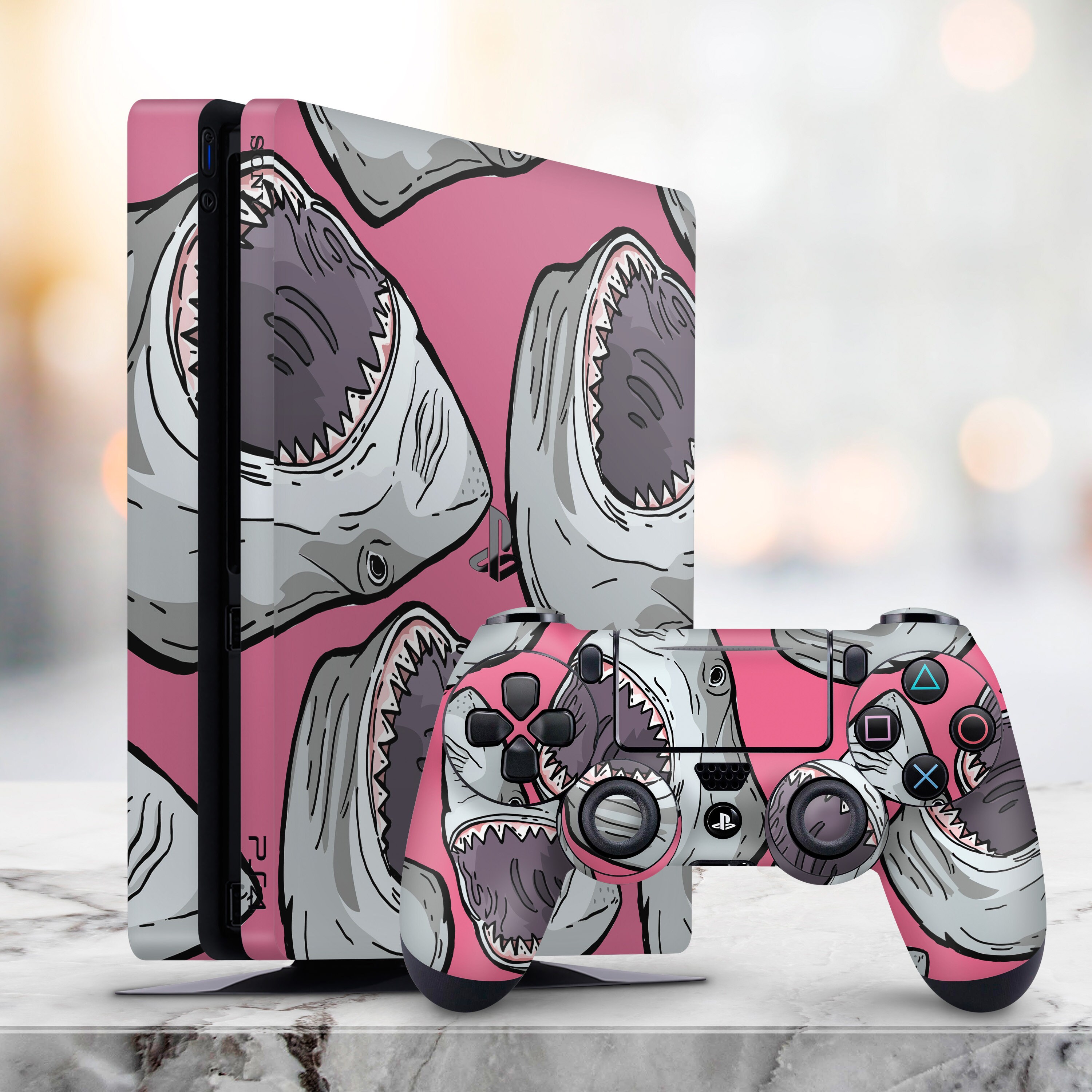 PS5 Skin Sharks PS4 Skin Animal PS4 Skin Pink Texture PS4 Pro - Etsy