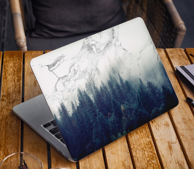 White Marble Laptop Sticker Forest Notebook Vinyl Decal Dell Hp Lenovo ...
