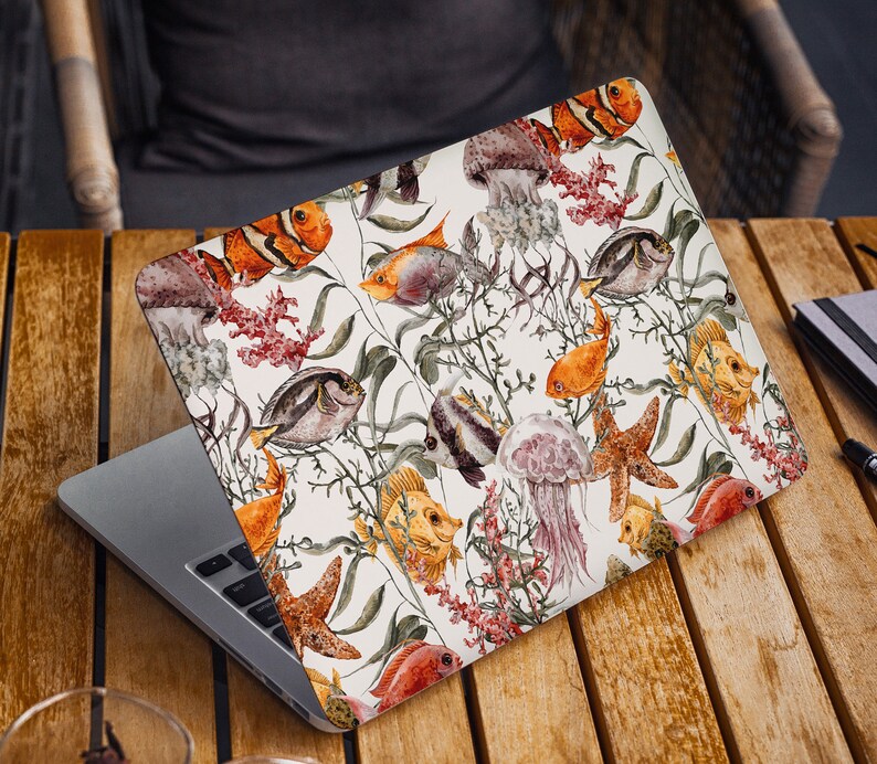 Fish Laptop Skin Sticker Sea World Notebook Vinyl Decal Dell | Etsy