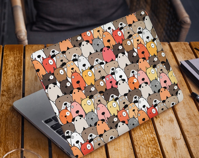 Cute Dogs Laptop Skin Sticker Watercolor Notebook Decal Dell | Etsy