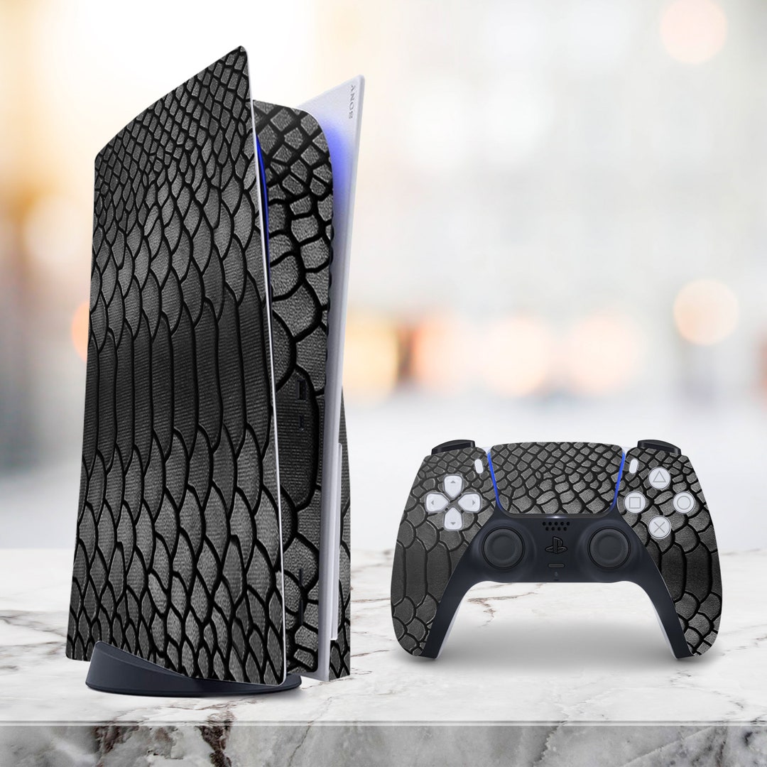 PS5 Black Snake Skin PS4 Black Carbon Skin PS4 Fat Gamer Skin Dualshock ...