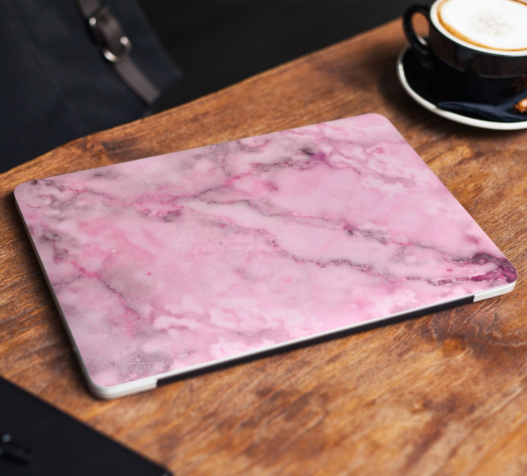 Pink Marblel Laptop Skin, MacBook Skin, Cracked Marble Crimson Computer ...