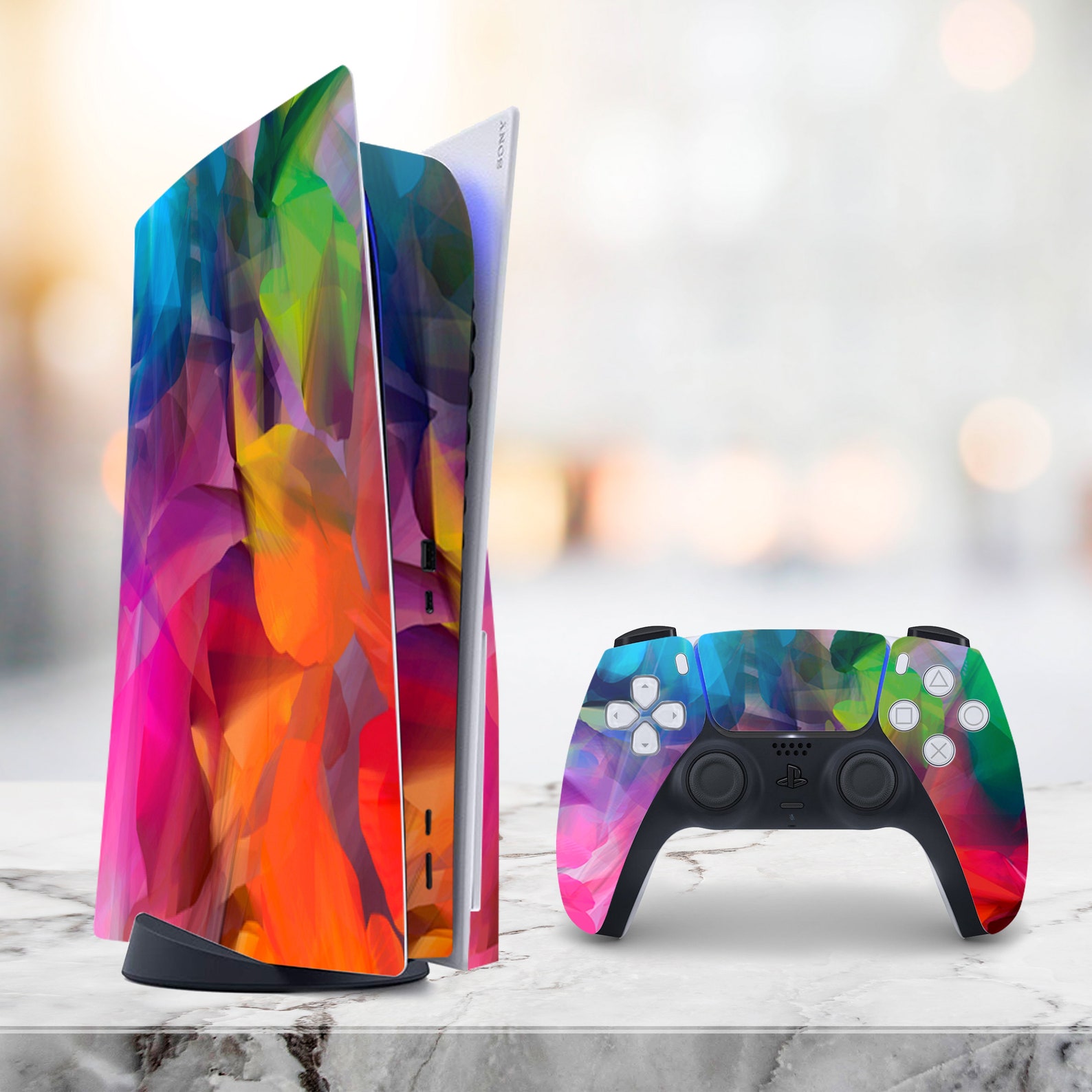PS5 Abstract Colorful Skin PS4 Rainbow Skin PS4 Fat Gamer Skin - Etsy
