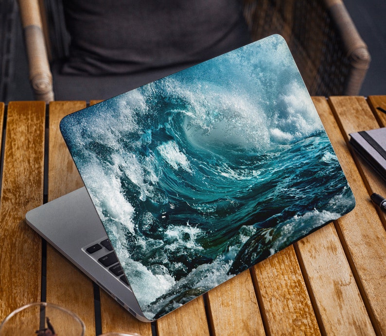 Ocean Pattern Laptop Skin Sea Wave Notebook Vinyl Decal Dell | Etsy