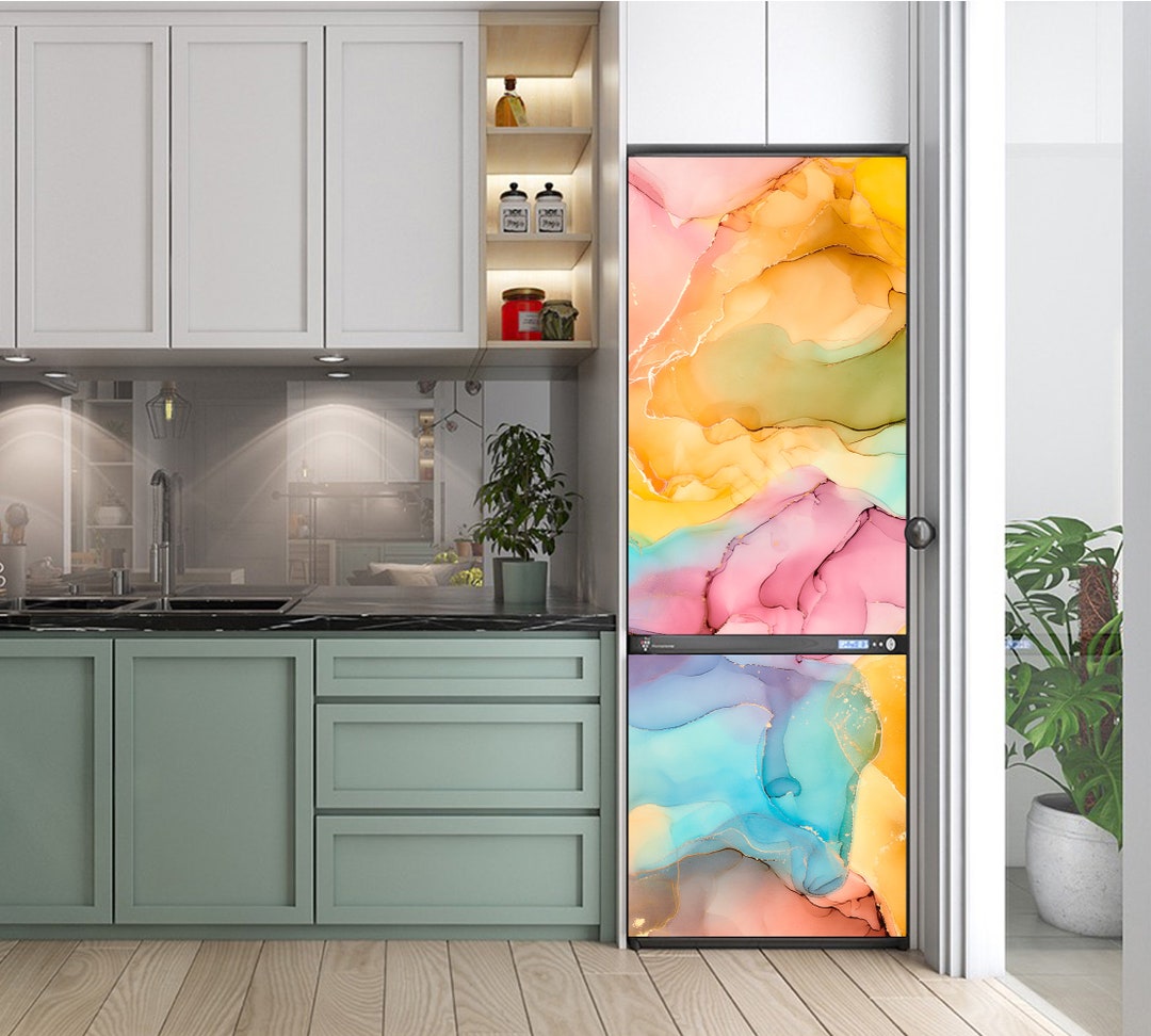 Fridge Wrap Bright Paint Stains Pattern Refrigerator Wrap - Etsy