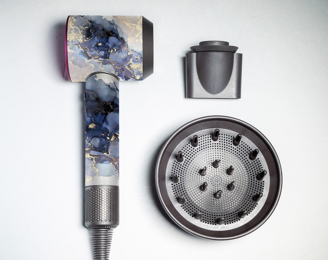 Dyson Gold Blue Acrylic Marble Dyson Skin Hair Dryer Vinyl Sticker ...