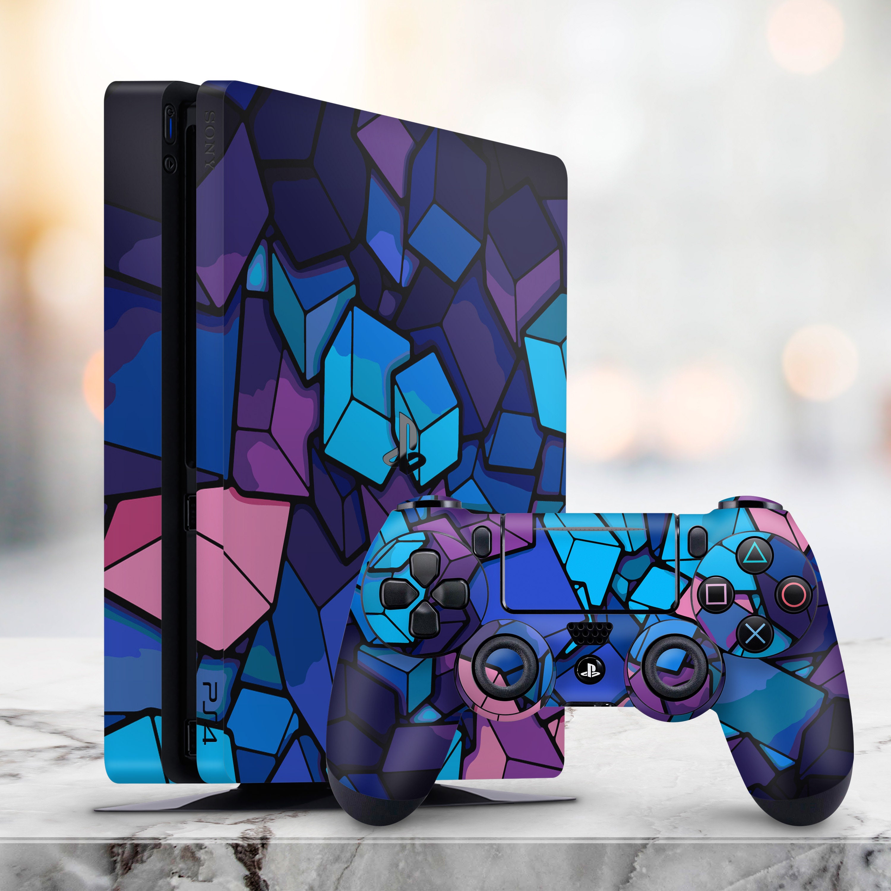 PS5 Skin Cubes PS4 Skin Purple Abstract PS4 Skin Pink PS4 Skin | Etsy