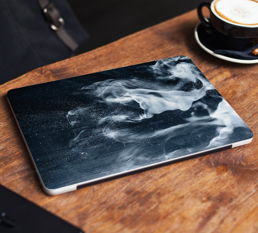 Wood Marble Skin Sticker Smoke White Notebook Vinyl Decal Dell Hp ...