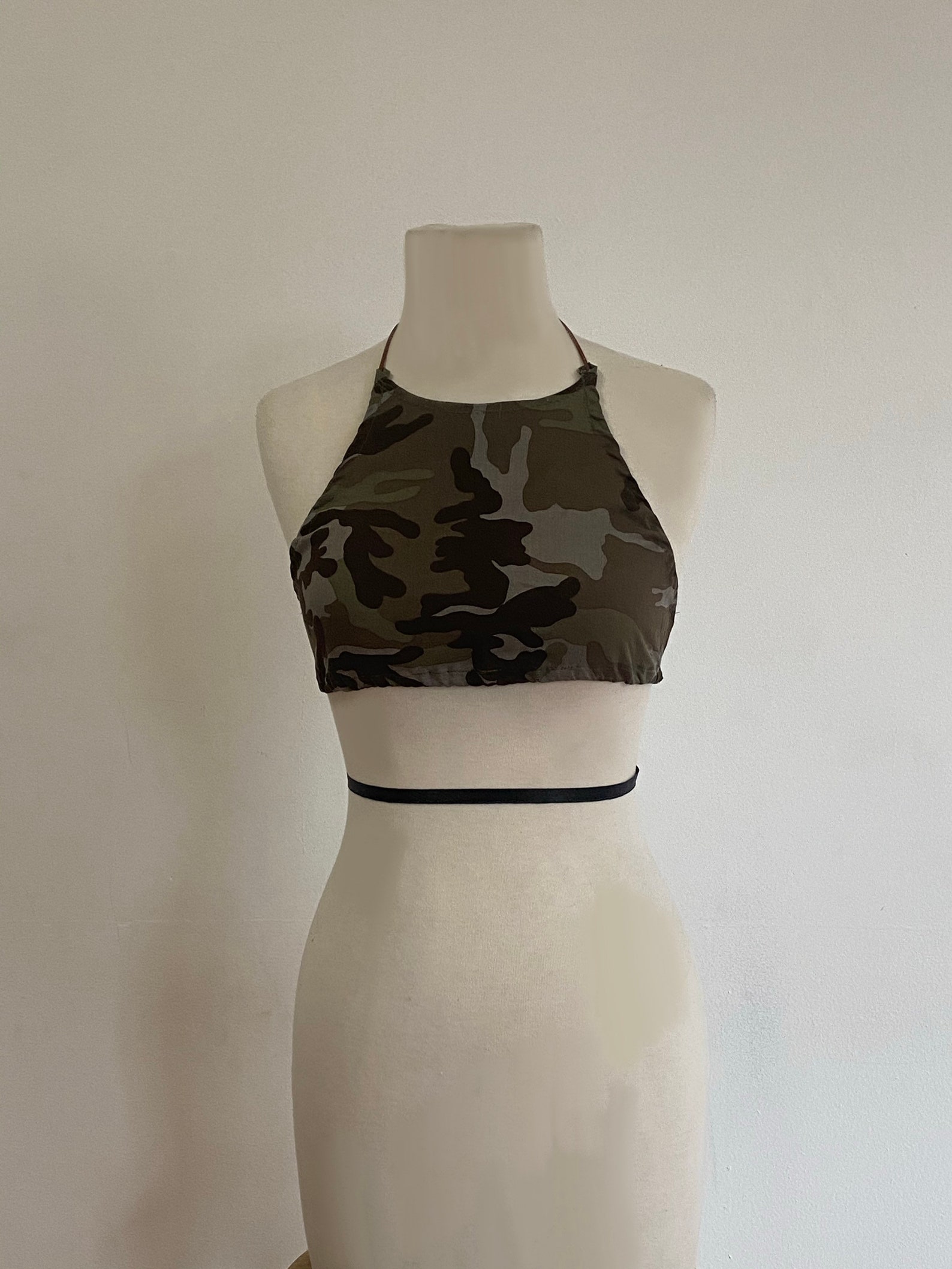 Adjustable Camouflage Halter Top With Double Ties on Back - Etsy