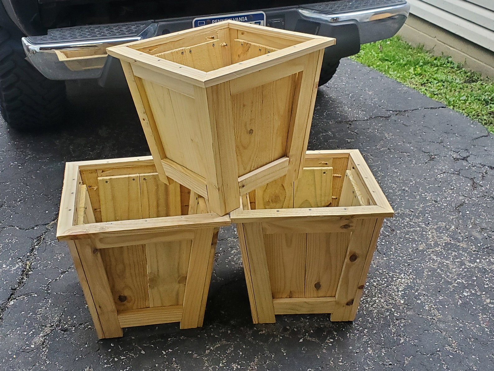 Farmhouse Treated Wood Planters - Etsy