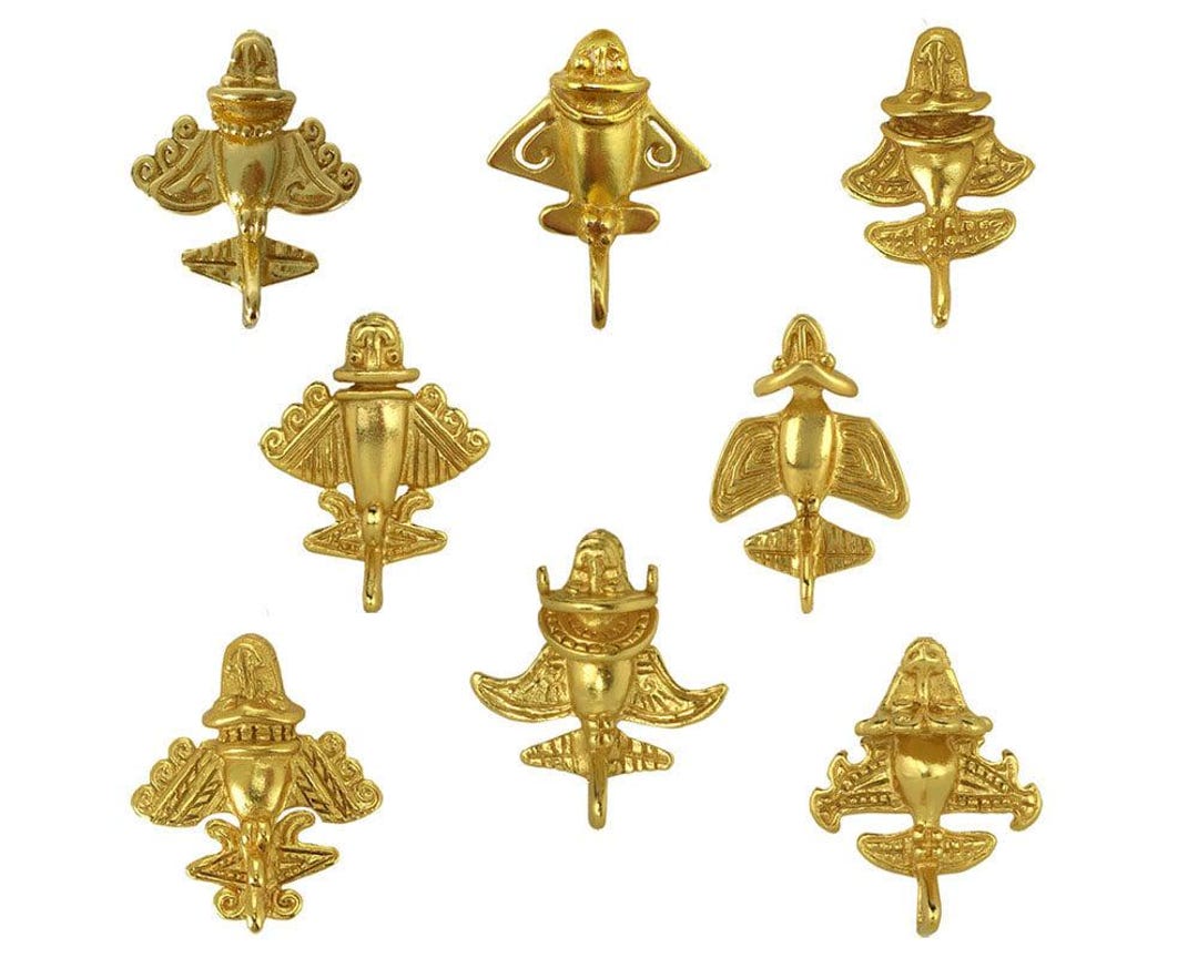Ancient Aircraft Golden Jet Bundle With Eight Pre-columbian 24K GP ...