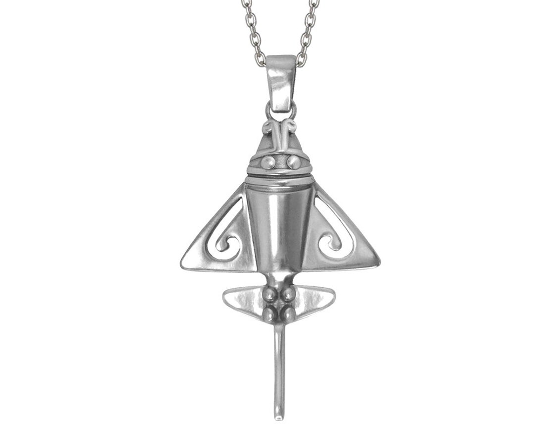 Quimbaya Flyer Ancient Aircraft Pendant 950 Silver Golden Jet-3 Ancient ...