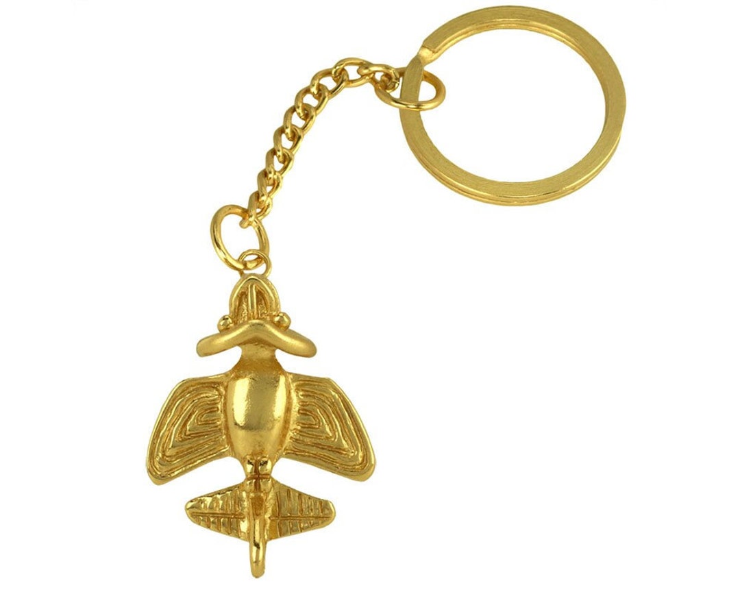 Quimbaya Flyer Key Ring REAL 24k Gold Plated Golden Jet-10 Ancient ...