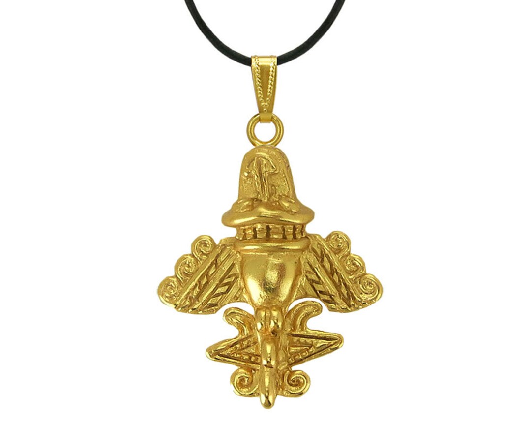 Quimbaya Flyer Pendant REAL 24k Gold Plated Golden Jet-4 Ancient ...