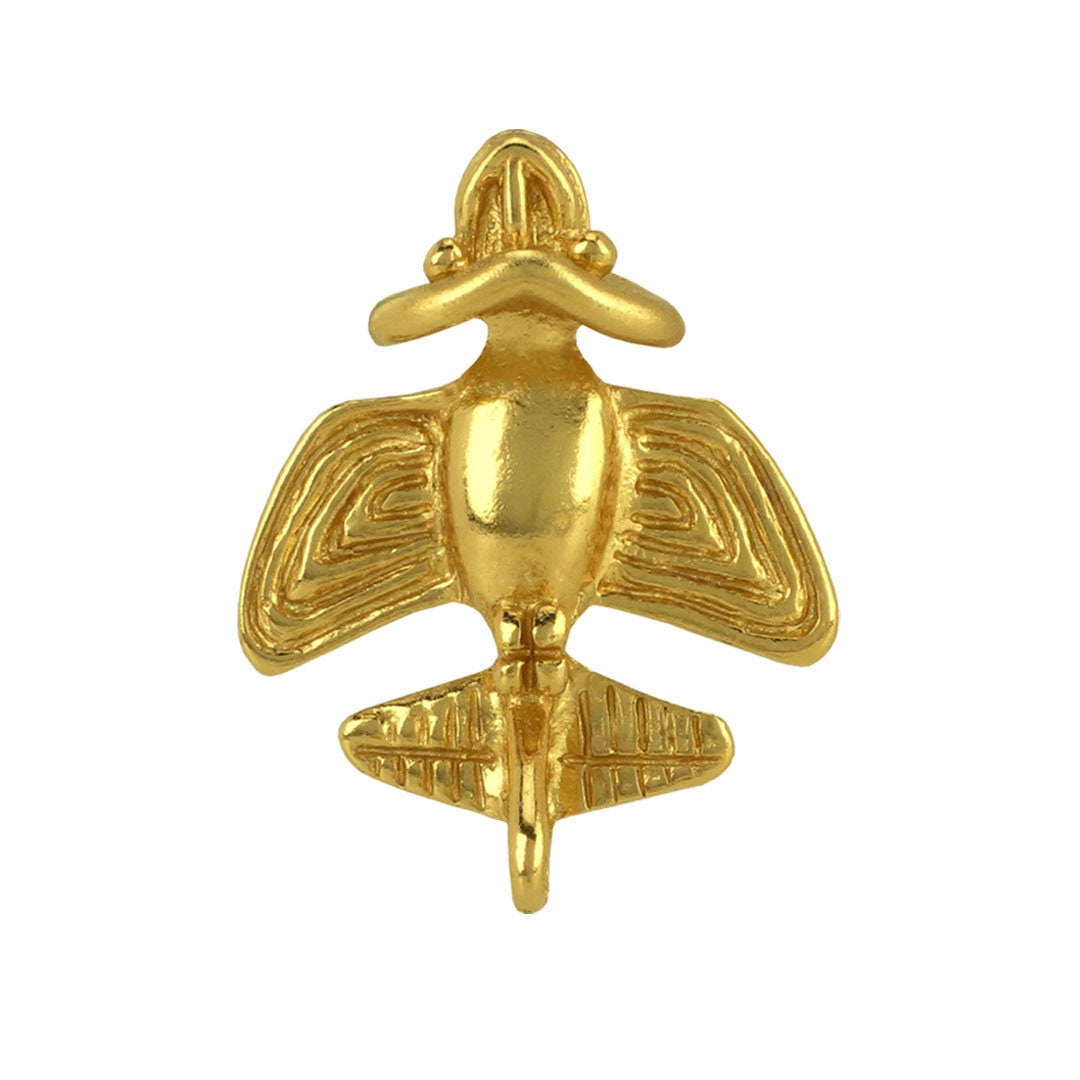 Quimbaya Flyer Pin REAL 24k Gold Plated Golden Jet-10 Ancient Astronaut ...