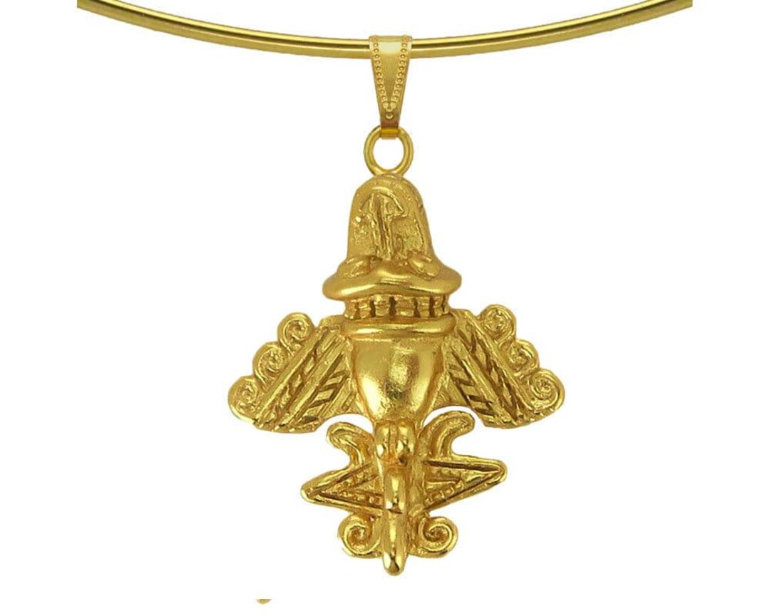 Quimbaya Flyer Pendant 24k GP Godlen Jet-4 Ancient Astronaut Theorists ...