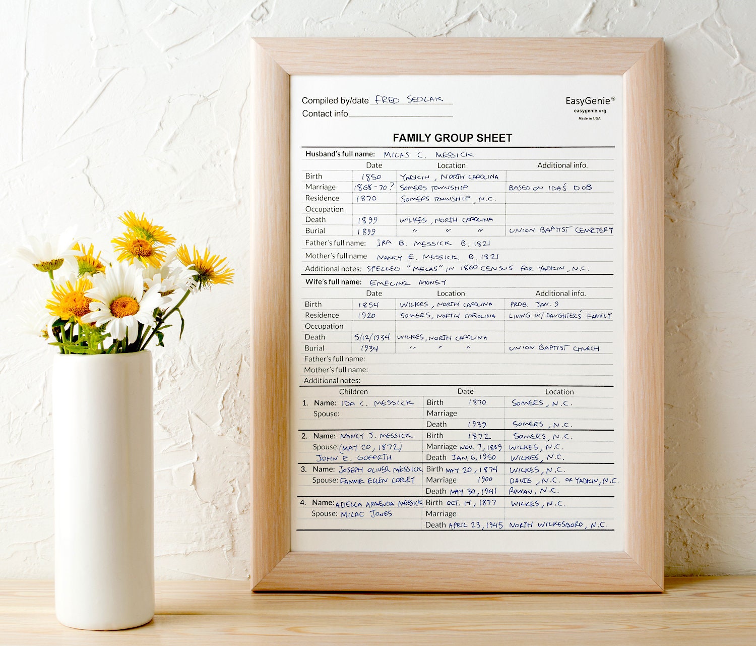 LARGE PRINT Genealogy Charts and Forms Kit Printed on Acid-free Paper ...