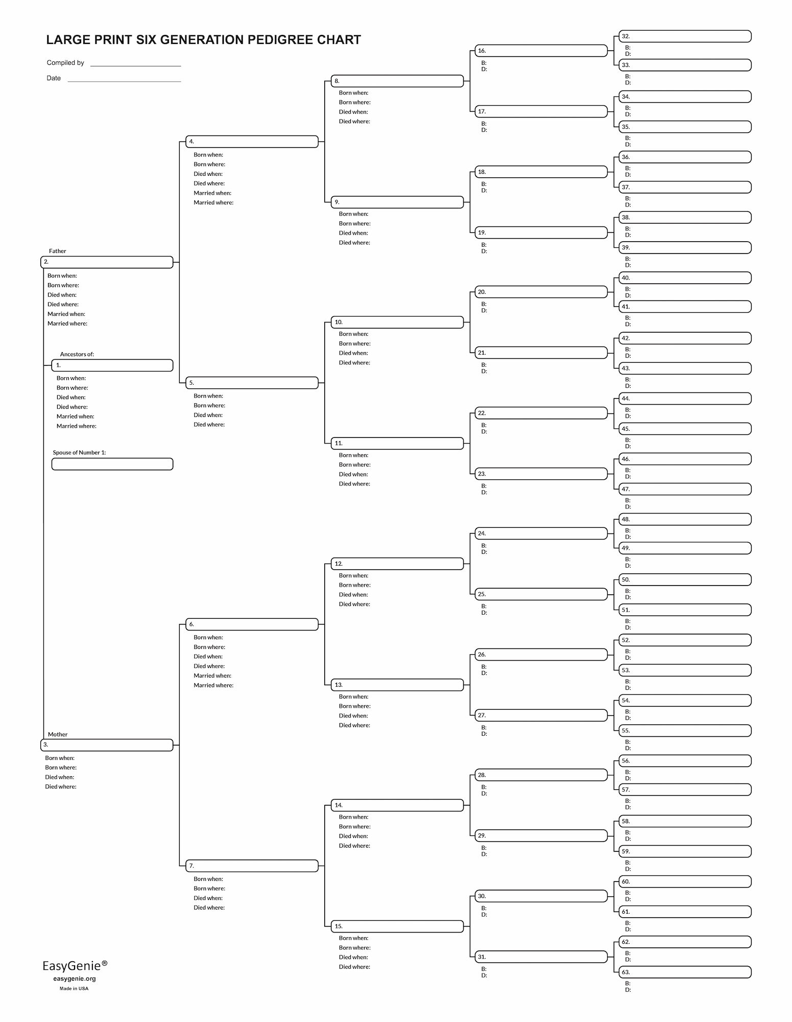Big Genealogy Charts Sampler Offset Printed on Acid-free Paper (4 ...
