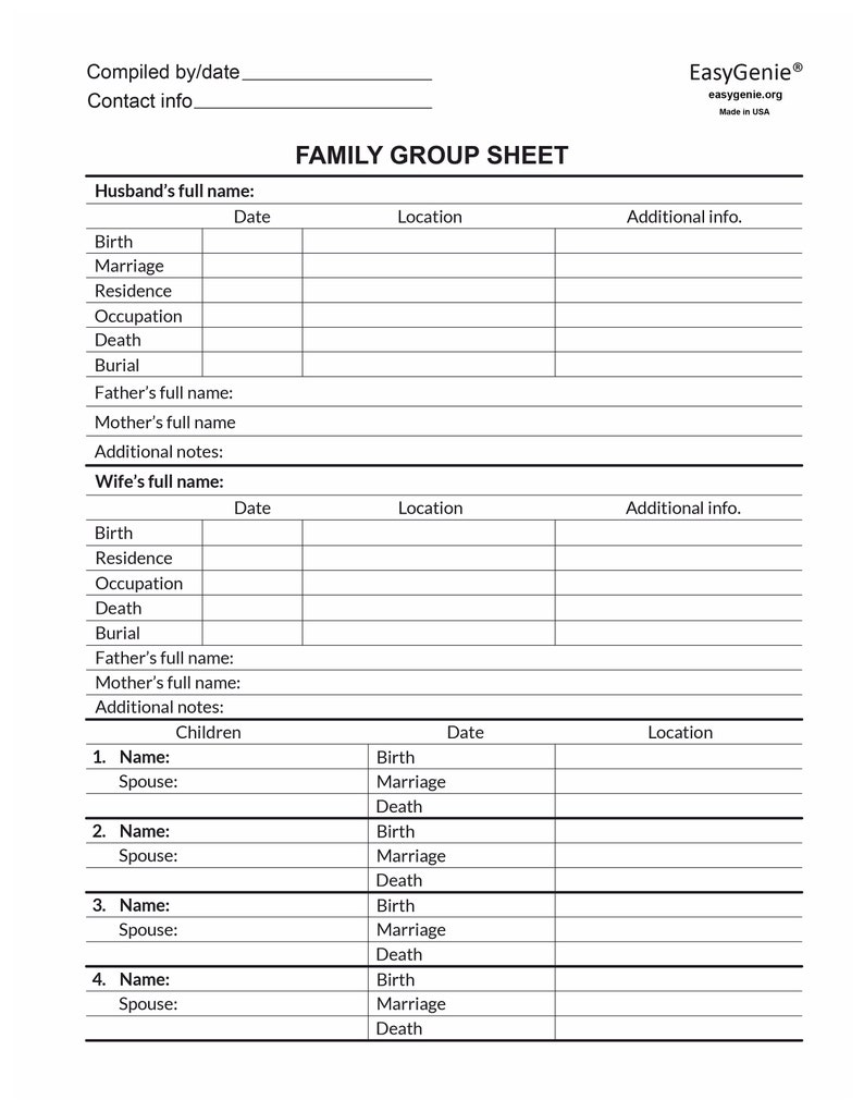 LARGE PRINT Genealogy Charts and Forms Kit Printed on Acid-free Paper ...