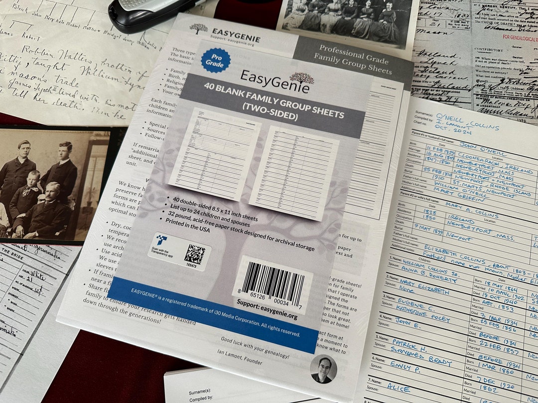 Professional Grade Blank Two-sided Family Group Sheets for Genealogy ...