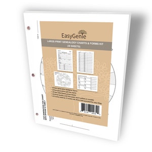 LARGE PRINT Genealogy Charts and Forms Kit Printed on Acid-free Paper ...