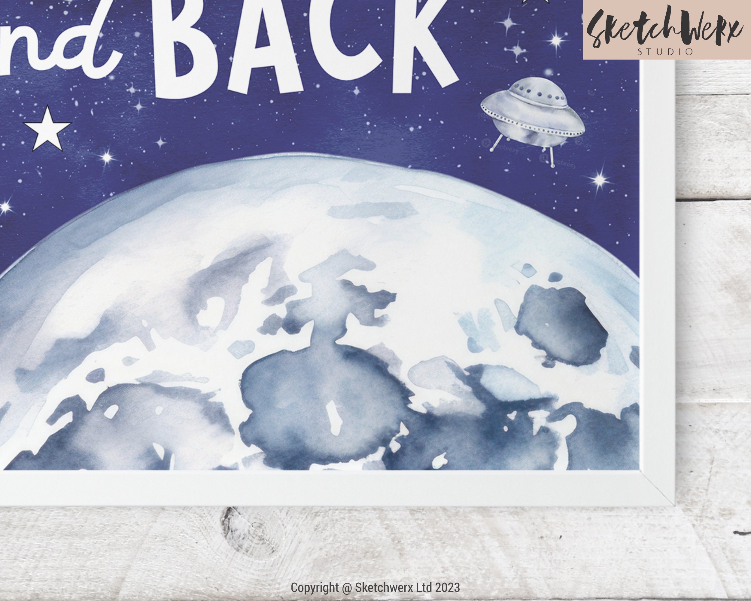 Love You to the Moon and Back / Wall Art / Space Theme / Digital ...