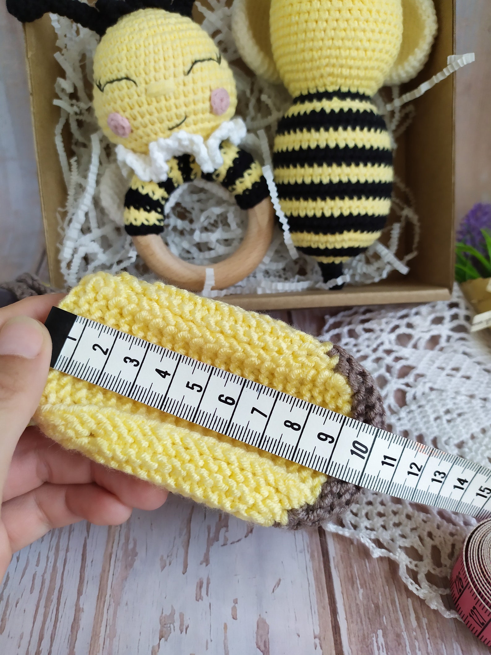 Gift Baby Boxcrochet Bee Rattle Baby Toycrochet Baby - Etsy