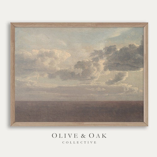 Neutral Cloud Study Art Print / Minimalist Nursery Sky - Etsy