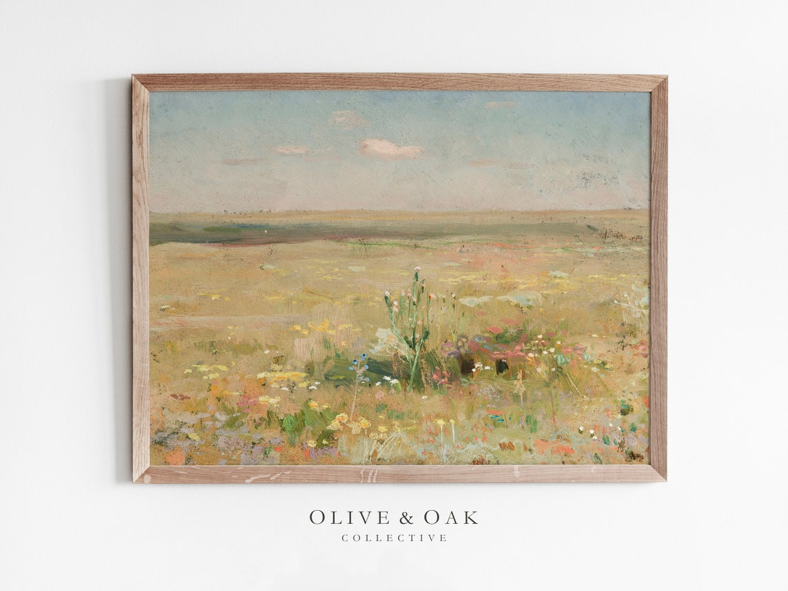 Spring Landscape Painting / Farmhouse PRINTABLE Artwork / - Etsy