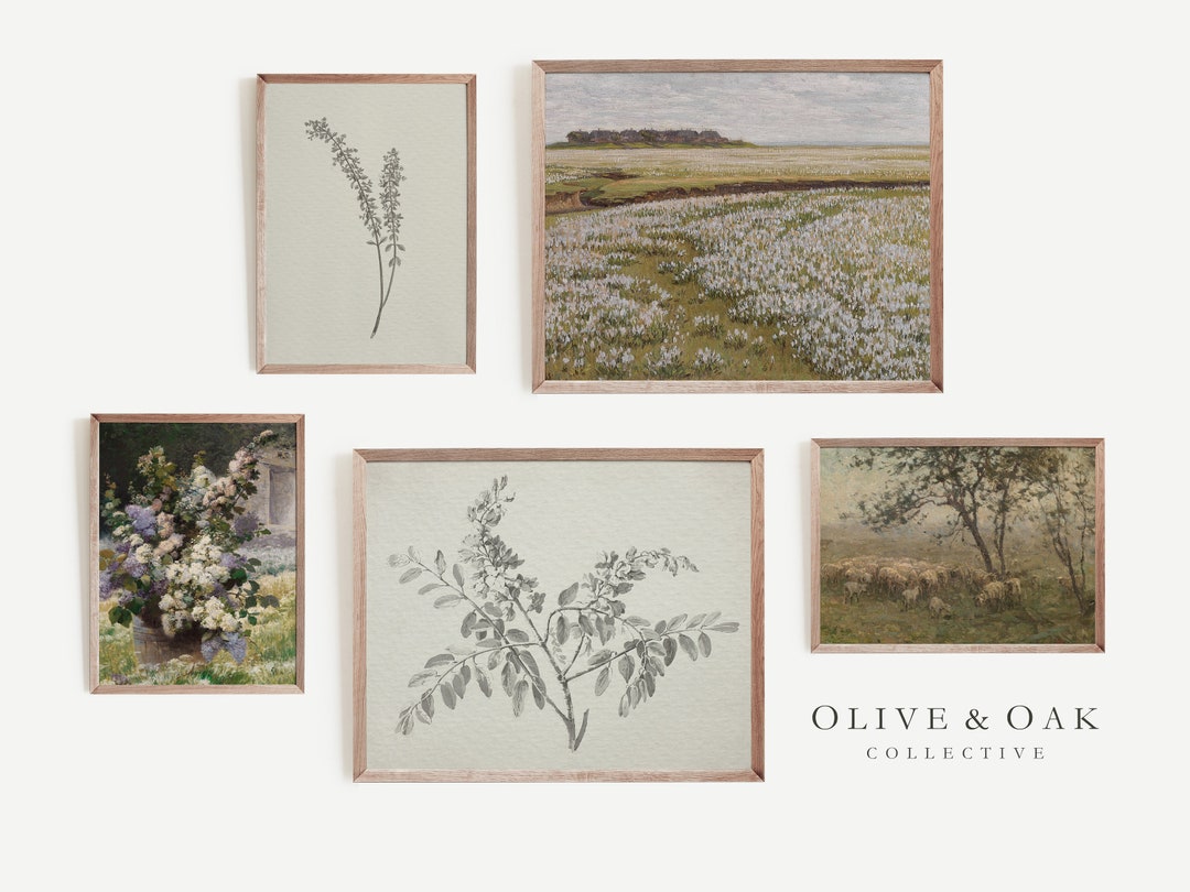 Spring Gallery Wall Set / Set of Spring Landscape Prints / Vintage ...