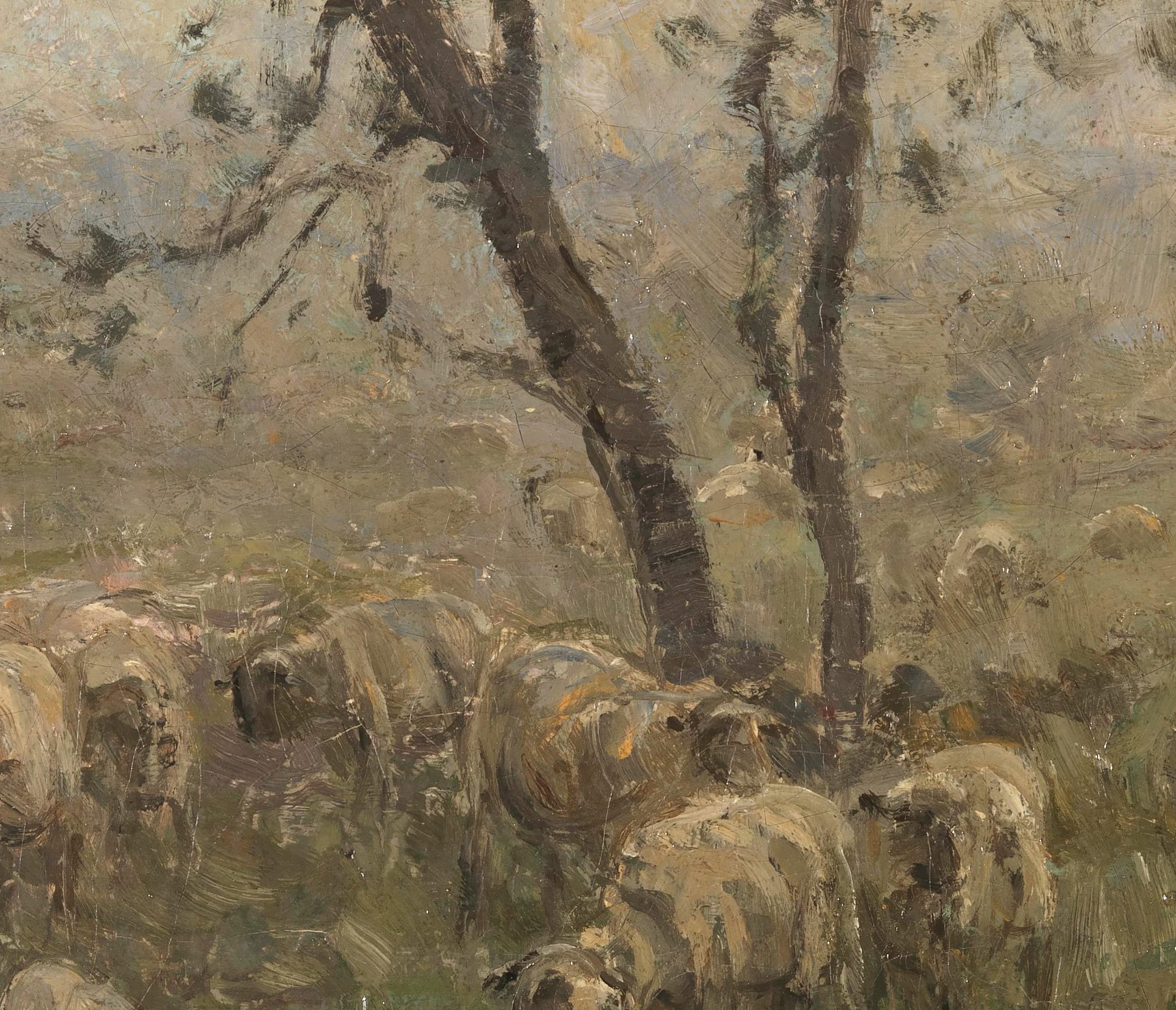 Spring Sheep Painting / Cottage Decor Landscape Painting / - Etsy