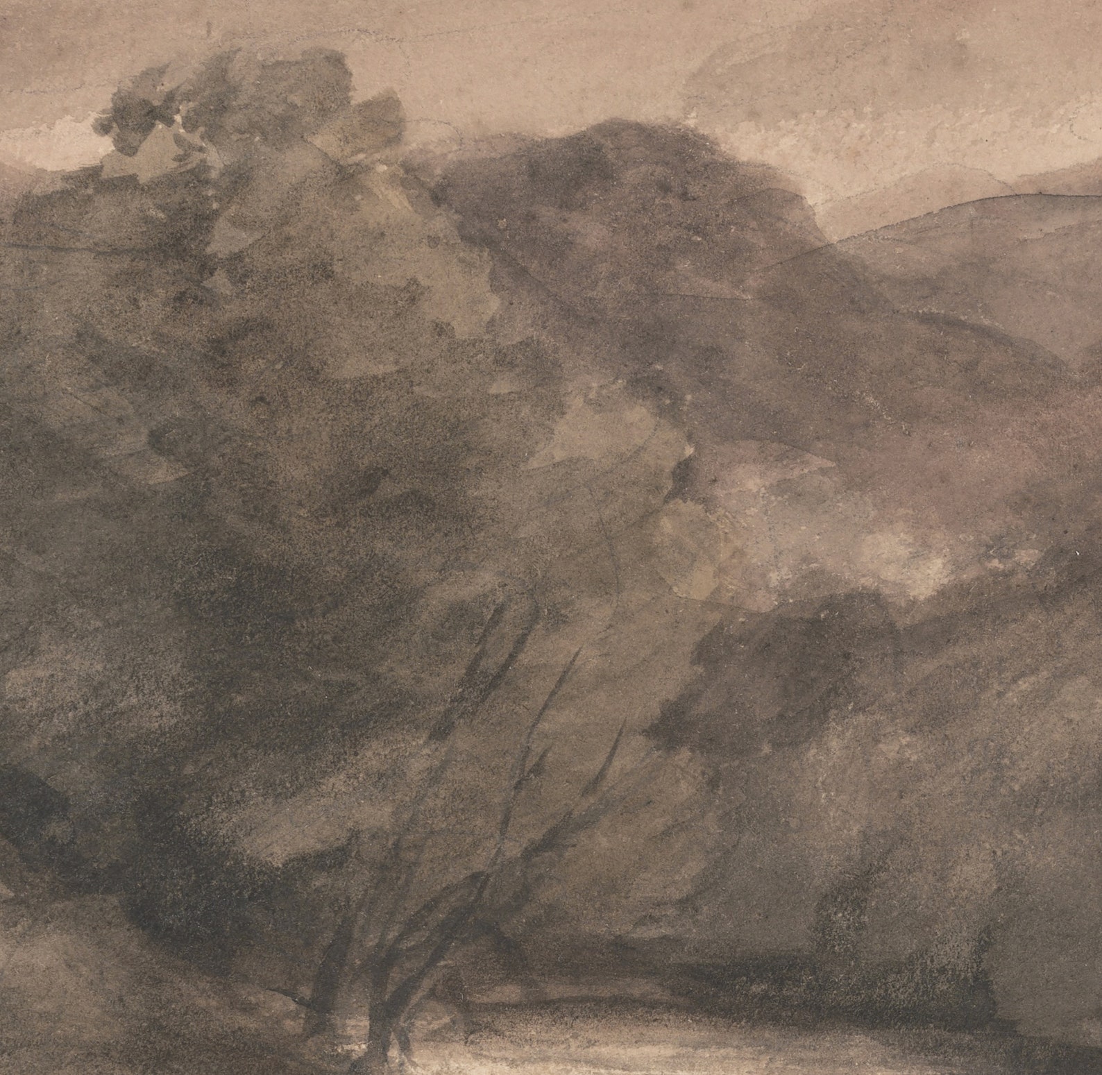 Tonal Landscape Painting / Abstract Watercolor Landscape / - Etsy