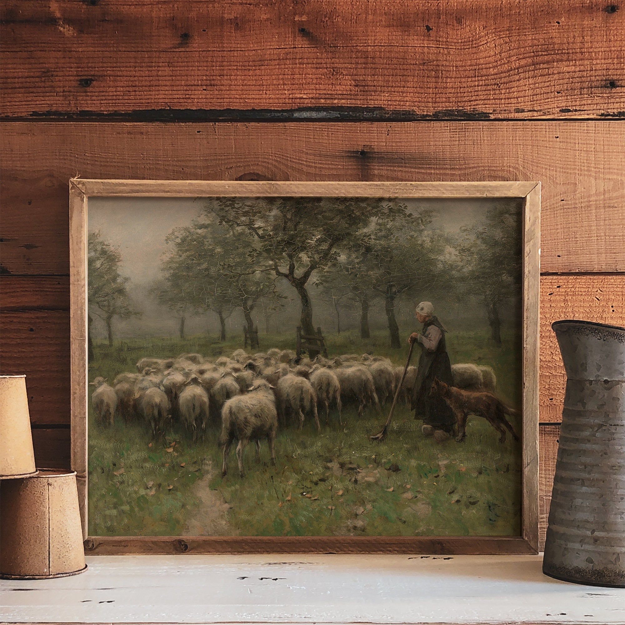 Moody Spring Decor Print / Farm Animal Sheep Painting / Farmhouse Decor ...