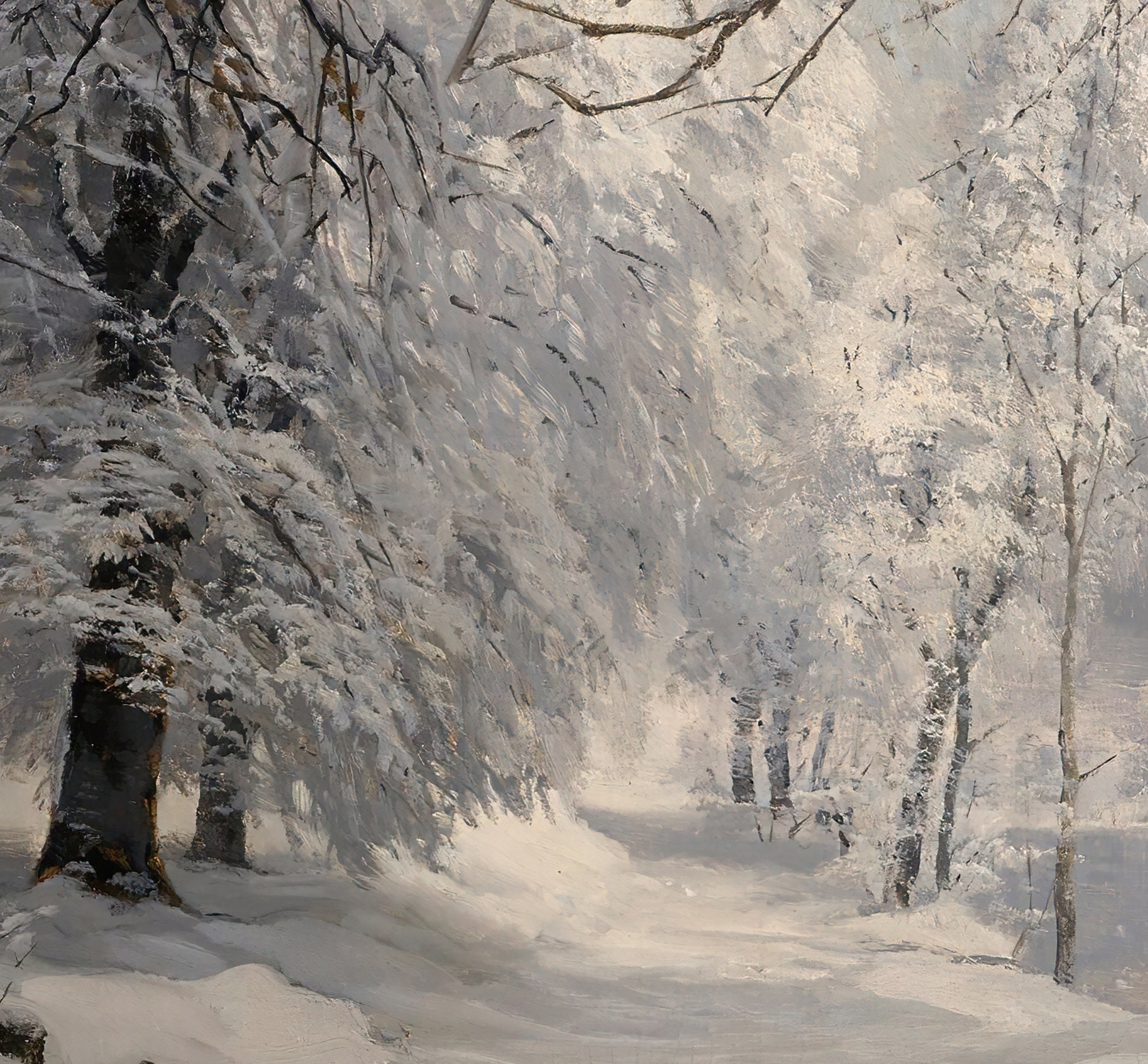 Winter Landscape Snow Painting / Nature Art Print / Downloadable ...