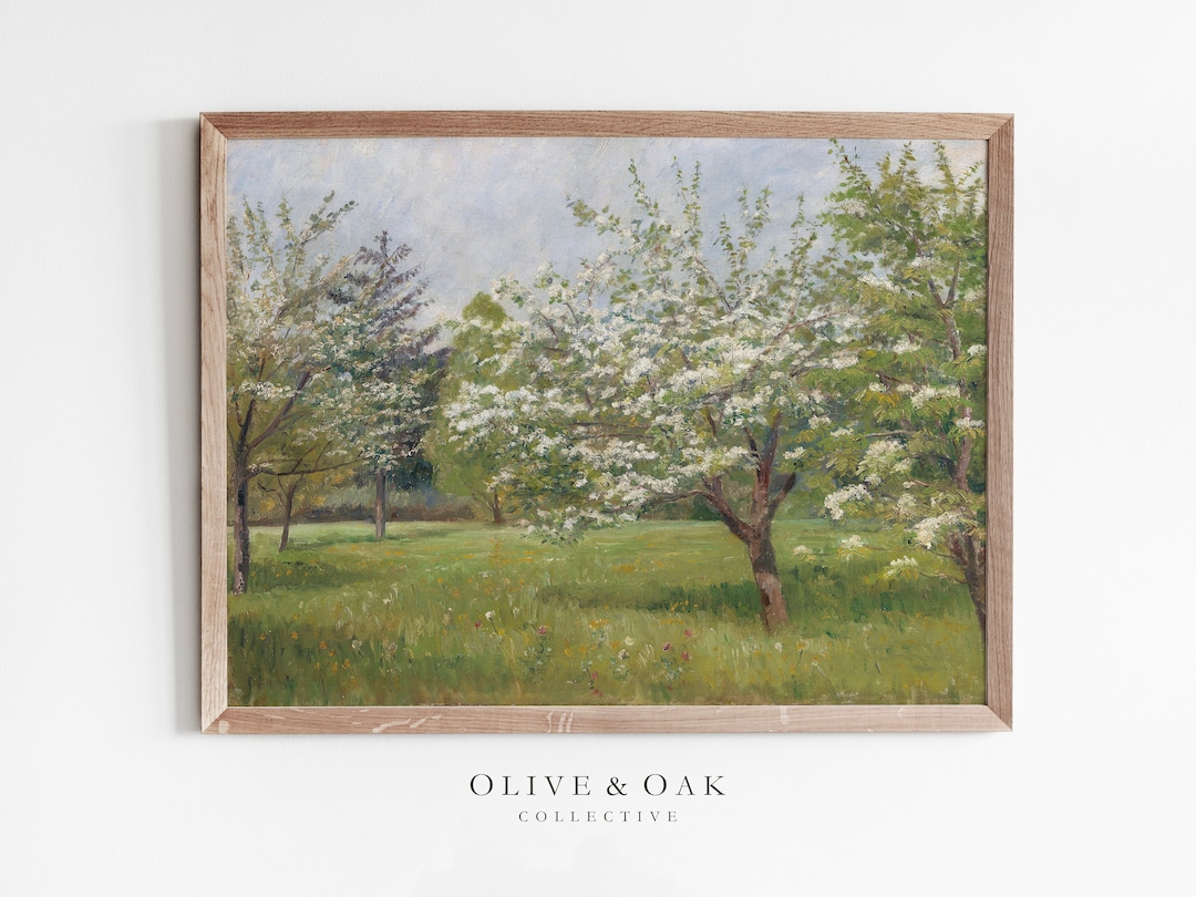 Spring Landscape Painting / PRINTABLE Spring Artwork / Vintage Art ...